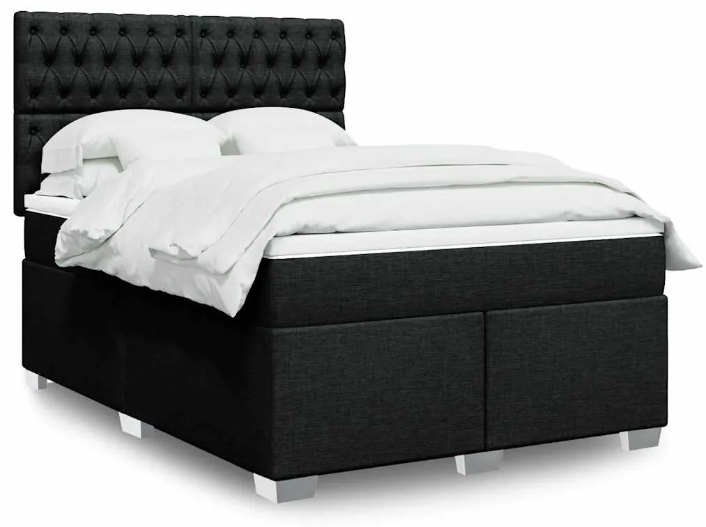 Box spring postel s matrací černá 140 x 190 cm textil 3292792