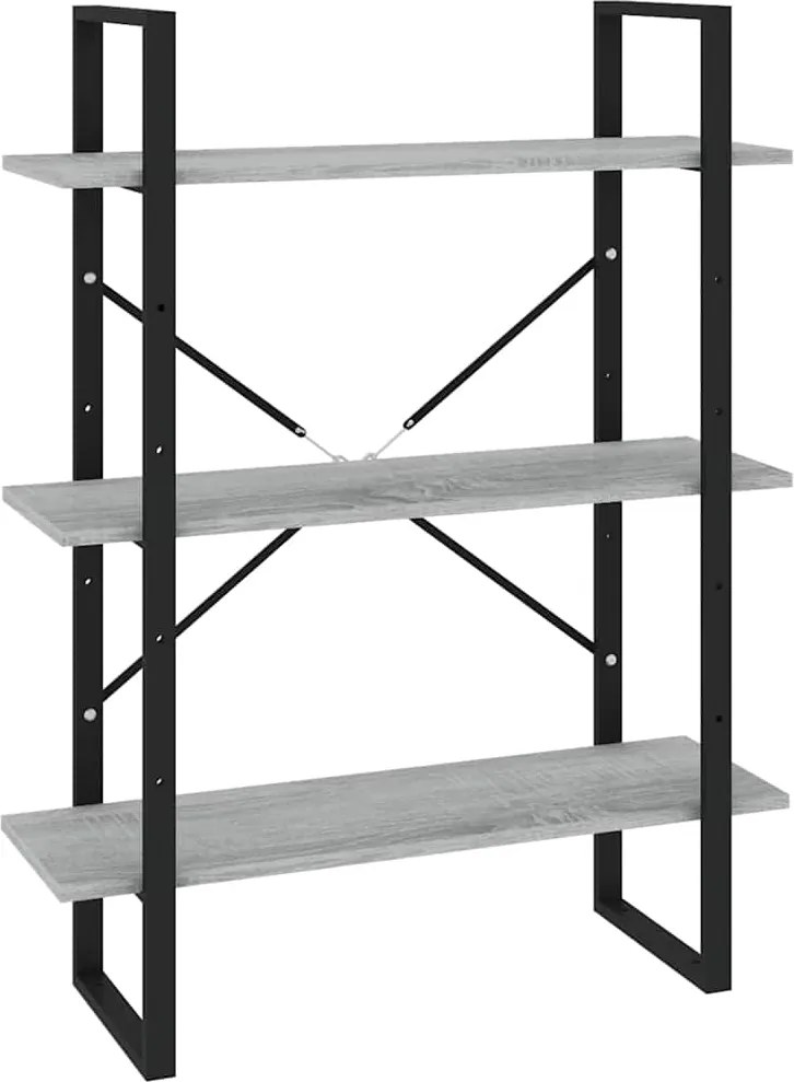 Knihovna s 5 policemi šedá sonoma 80x30x175 cm kompozitní dřevo 3114017
