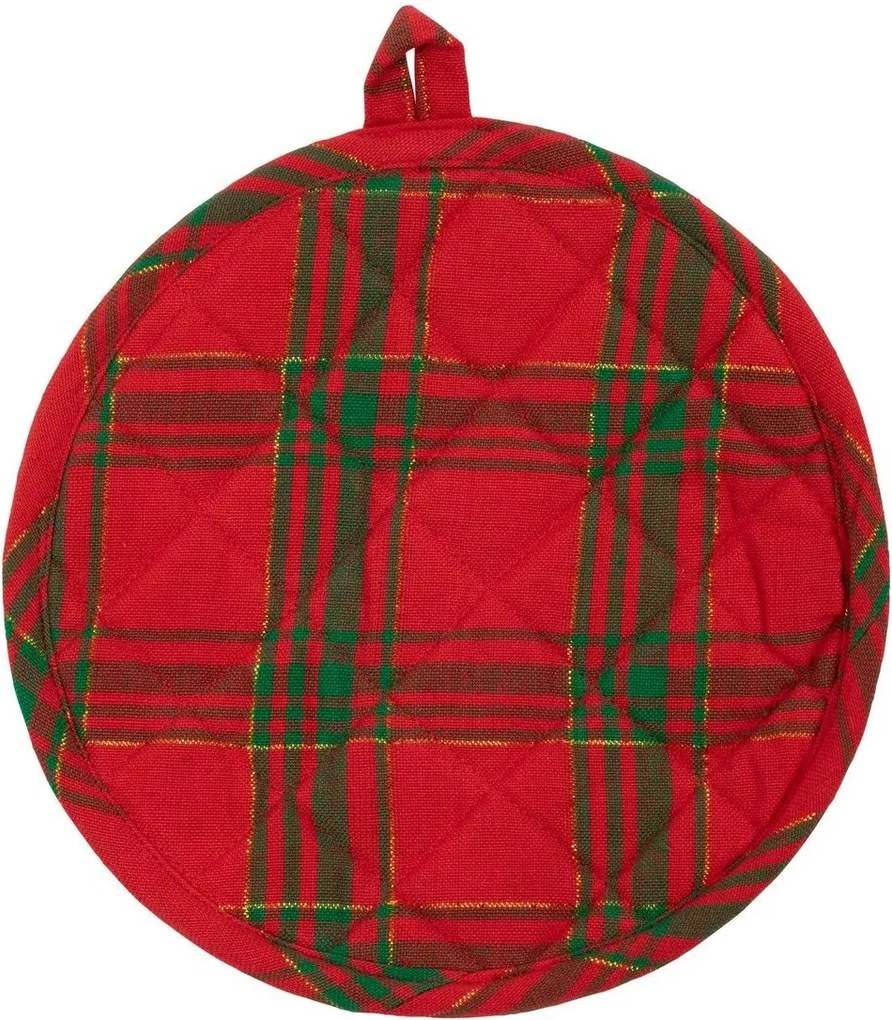Červeno-zelená kulatá chňapka podložka Wonder Christmas – Ø 20*1 cm