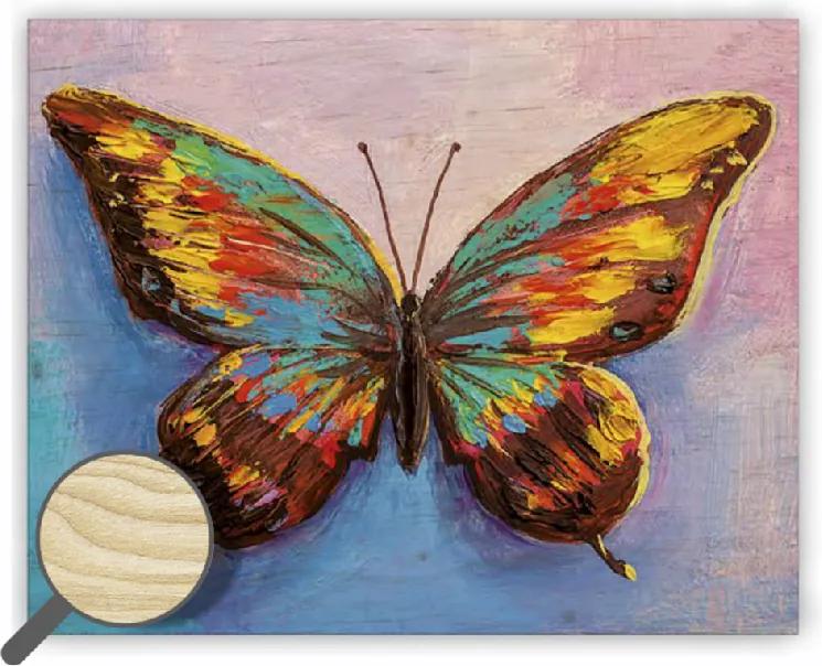 Helma 365, Dřevěný obraz na zeď Butterfly (s motýlem)