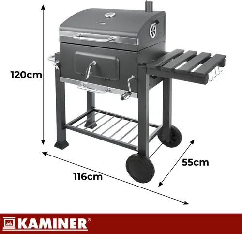 Zahradní gril s krytem 114x67x120cm Kaminer