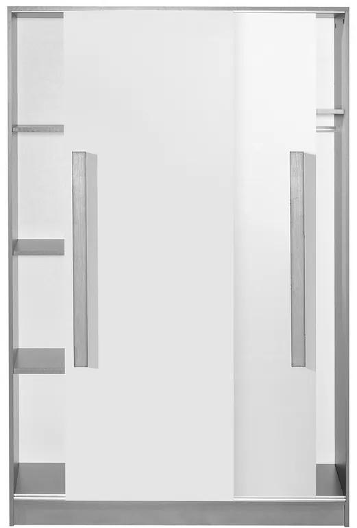 Šatní skříň s posuv. dveřmi GYT 13 antracit/bílá/šedá