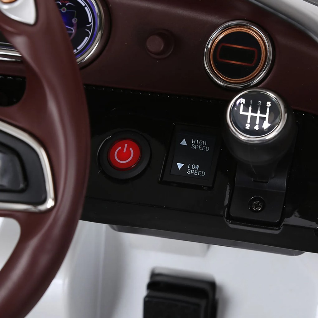 HOMCOM Dětské elektrické autíčko Bentley GT v licenci s dálkovým ovládáním, 2 x 390 motorů, bílé, 108 x 60 x 43 cm, pro děti