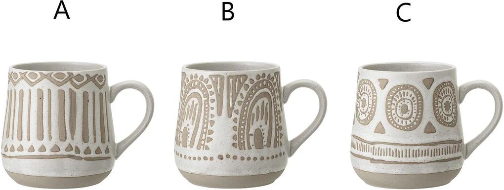 Bloomingville Keramický hrnek Cora Mug 400 ml A, béžová barva, přírodní  barva, keramika | BIANO