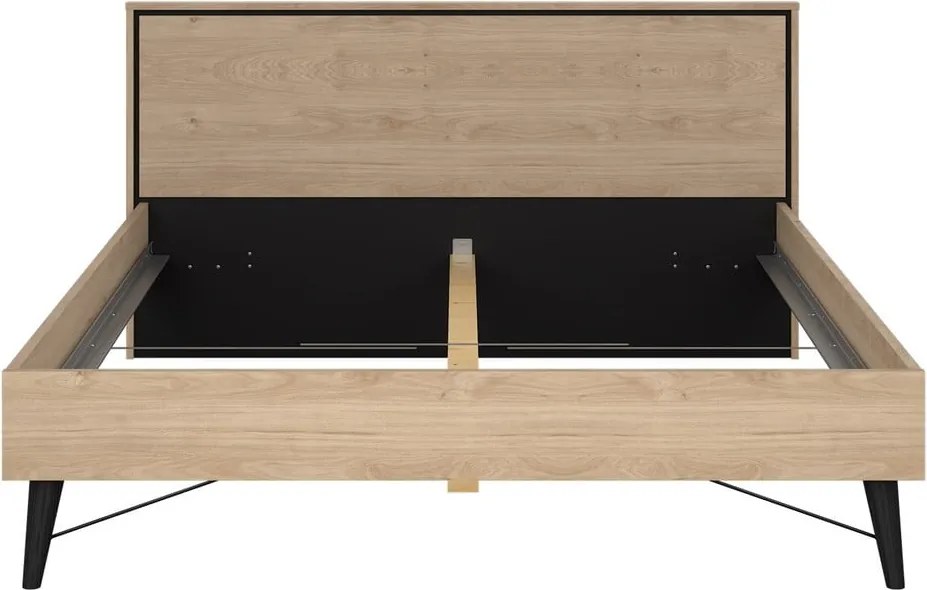 Dvoulůžková postel v dekoru dubu v přírodní barvě 180x200 cm Ry – Tvilum