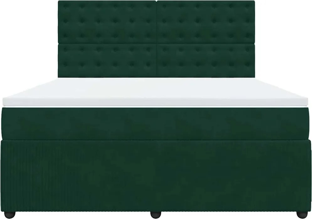 Box spring postel s matrací tmavě zelená 180x200 cm samet 3294721