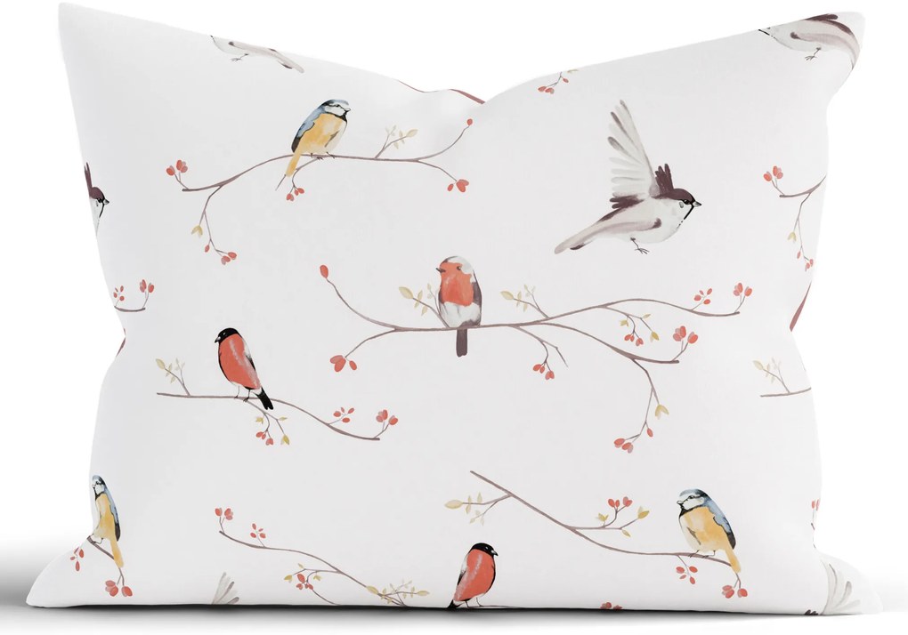 MK Lůžkoviny Bavlněný povlak na polštář Renforcé 70 x 90 cm - Ptáčci