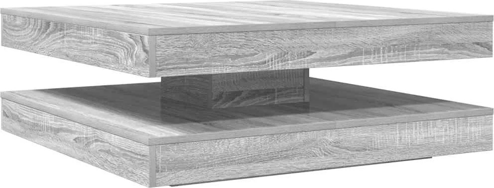 Konferenční stolek otočný o 360º šedý sonoma 90x90x34,5 cm 3321356