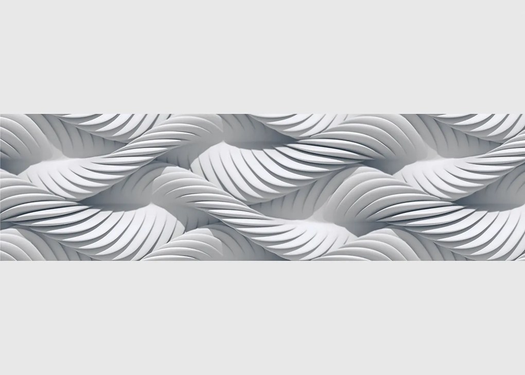 Samolepící bordura na zeď 3D Bílá Pletená Lana | 5 m x 13.8 cm | DWB8228