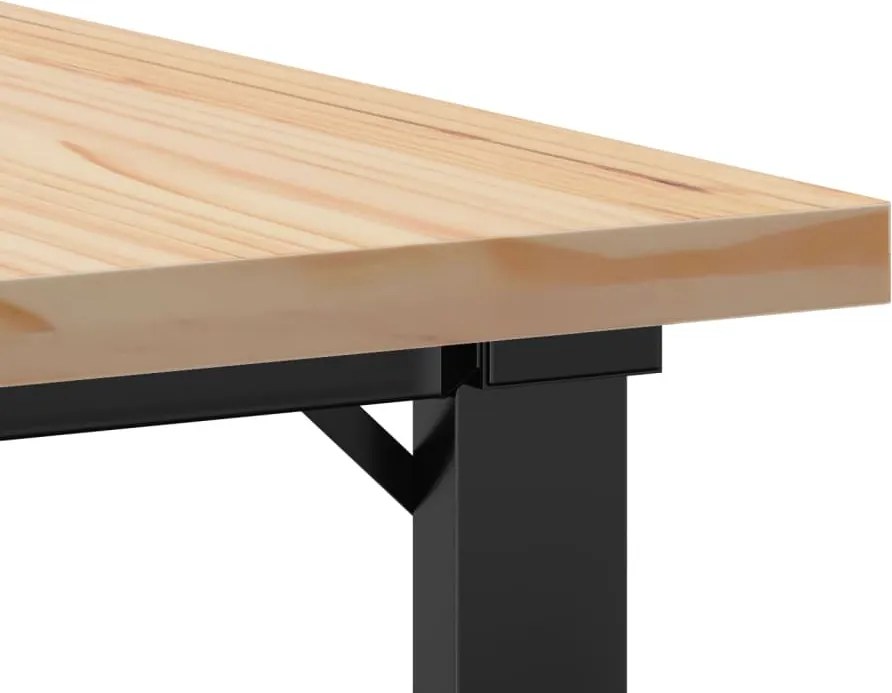 Konferenční stolek s O rámem 70x70x40,5cm borové dřevo a ocel 3282727