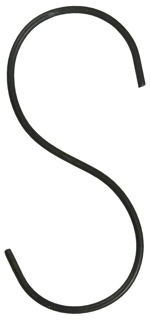 IB LAURSEN Kovový háček S-hook Dark Grey 10cm, šedá barva, černá barva, kov