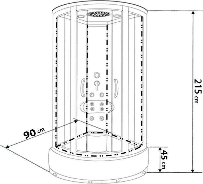 BPS-koupelny Hydromasážní box WSH7601A 90x90