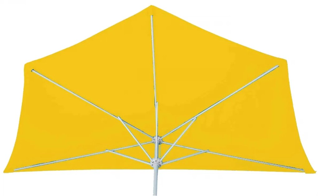 Slunečník půlkruh Parla - polyester/hliník - 270cm žlutý se stojanem