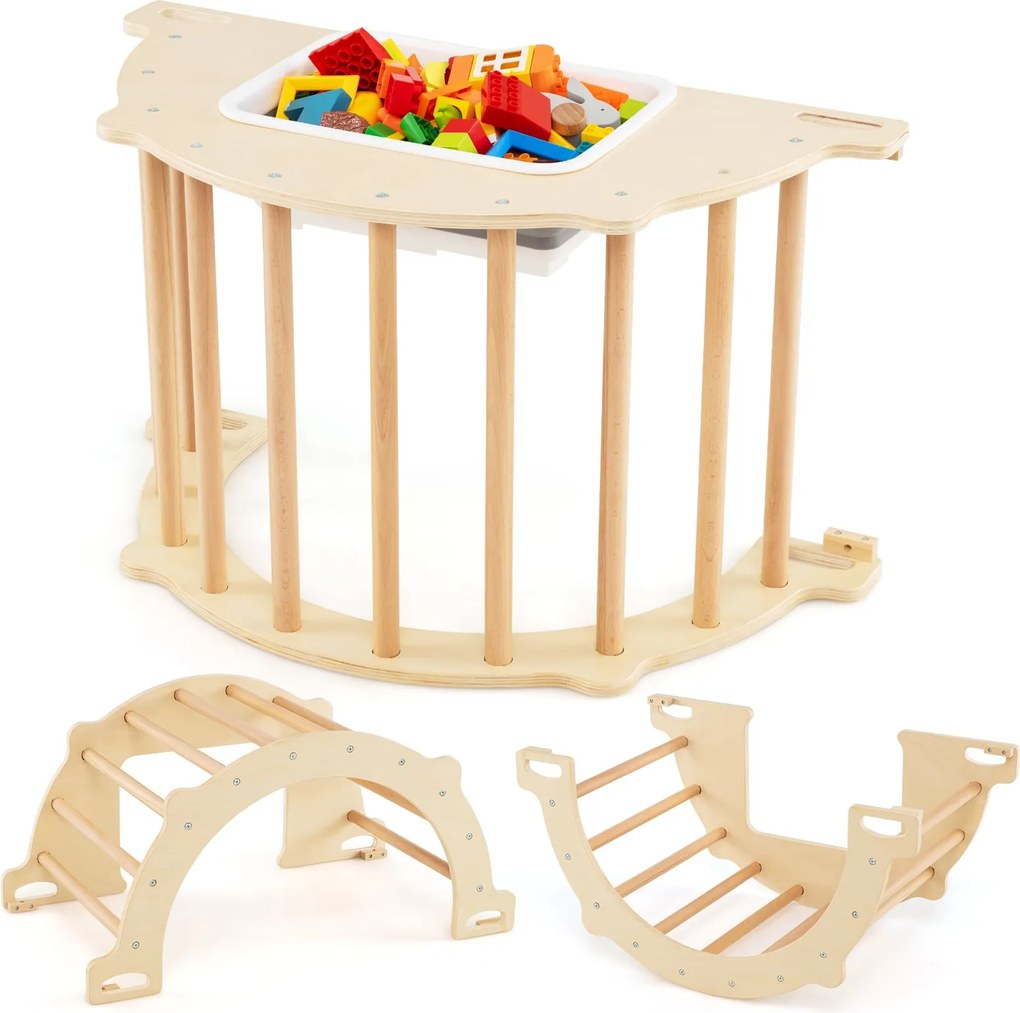 Costway 8 v 1 Lezecký oblouk s úložným boxem Lezecký rám pro – 80 × 47 × 41 cm
