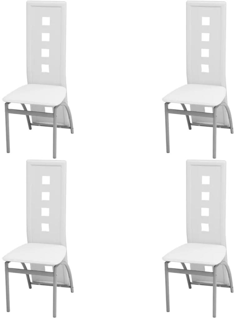 Jídelní židle 4 ks bílé umělá kůže,  243647
