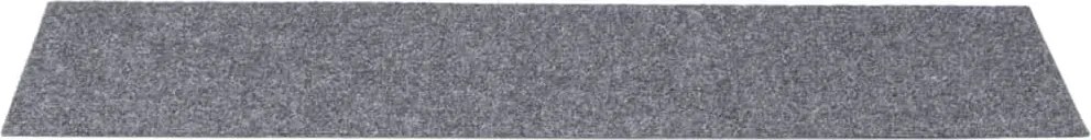 Schodové rohože samolepicí 15 ks 76 x 20 cm světle šedé obdélníkové 326927
