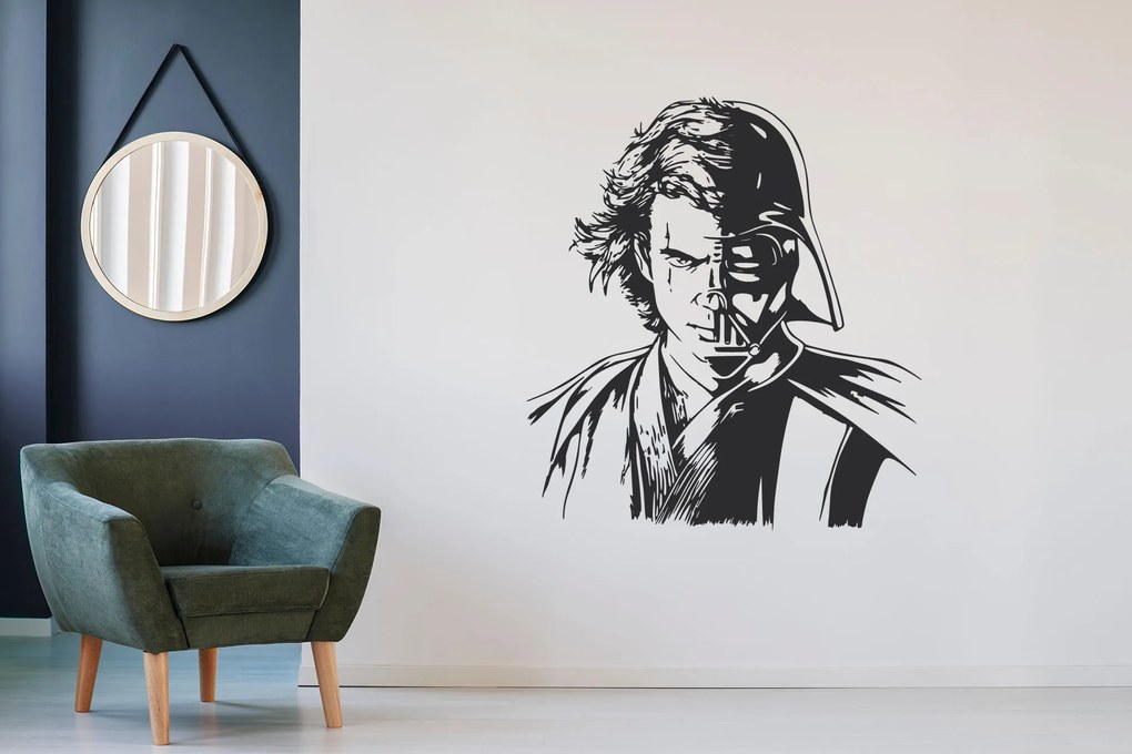 Lepy.cz Samolepka na zeď Star Wars - Skywalker - Darth Vader Velikost (šířka x výška): 50x55cm, Barevná varianta: Černá