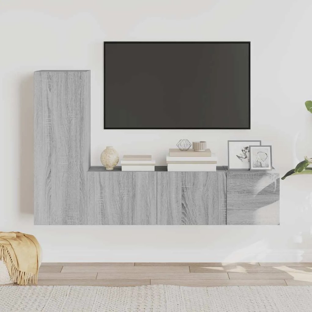3dílný set TV skříněk šedý sonoma kompozitní dřevo 3120225