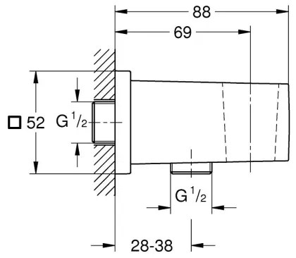 GROHE 26370000 - Nástěnné kolínko EUPHORIA CUBE DN 15 lesklý chrom