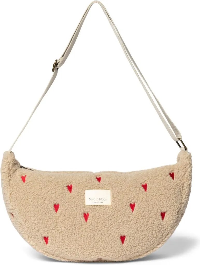 Studio Noos Taška Teddy Adult Fanny Pack Ecru Hearts