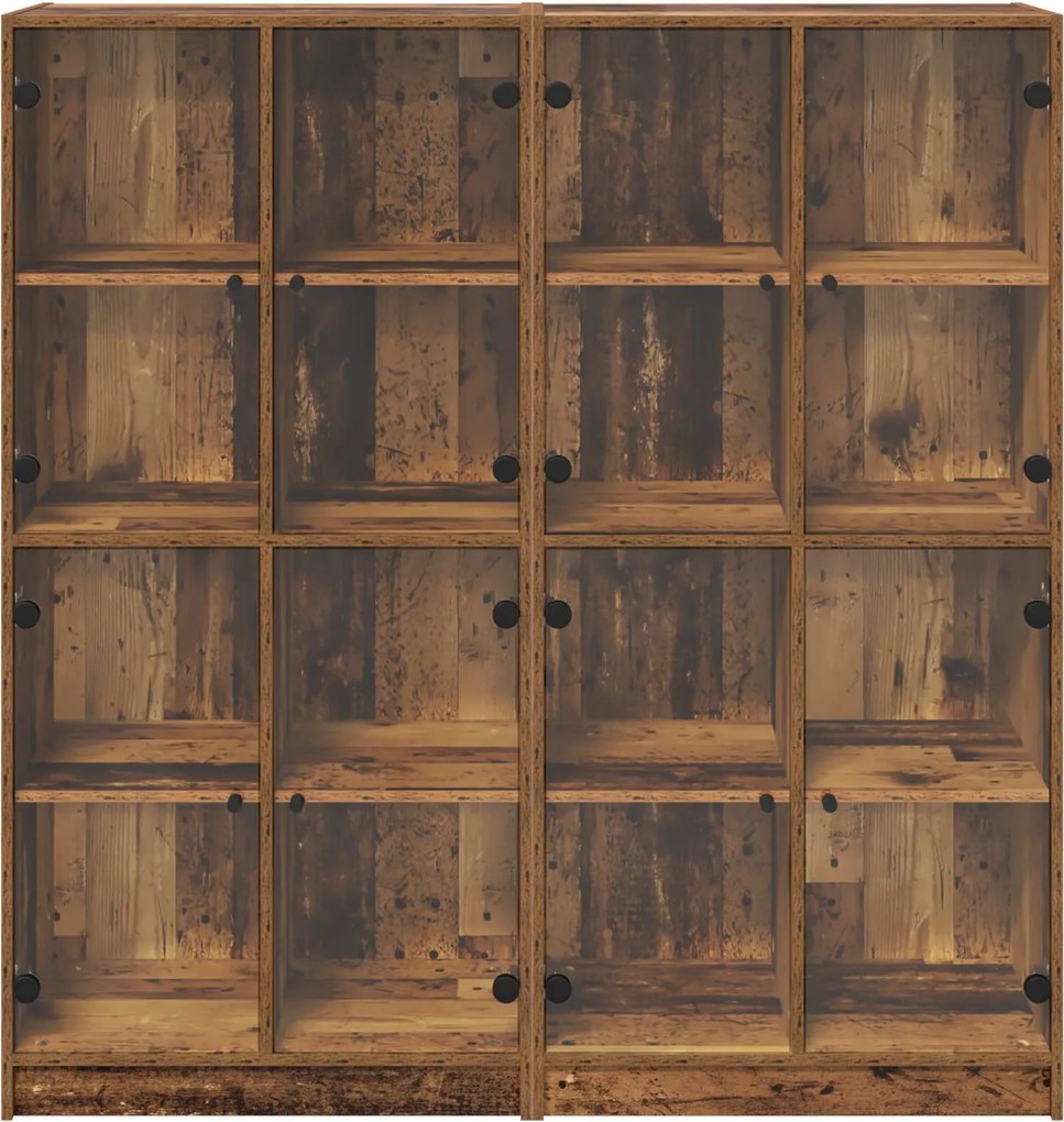 Vysoký bufet 2 ks Staré dřevo 68 x 37 x 142 cm Kompozitní dřevo 3402644