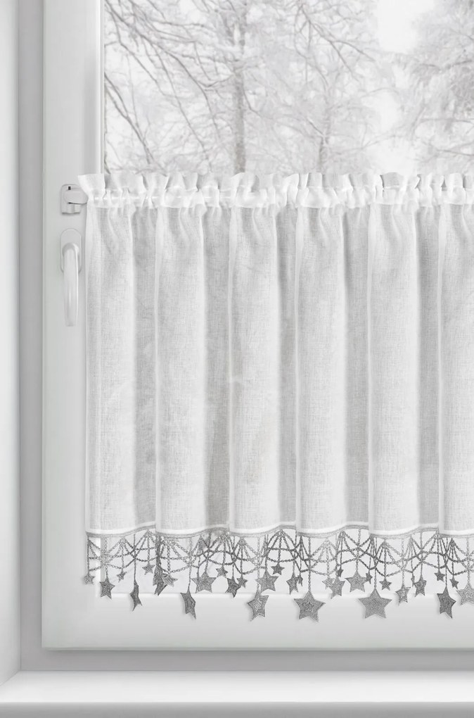 KRÁTKÁ VÁNOČNÍ ZÁCLONA NA PÁSCE XMAS 60X150 CM HVĚZDY
