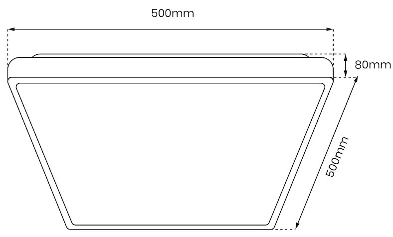 Stropní LED svítidlo Quadro, 1x LED 66w, 3000-6000k, b, s ovladačem