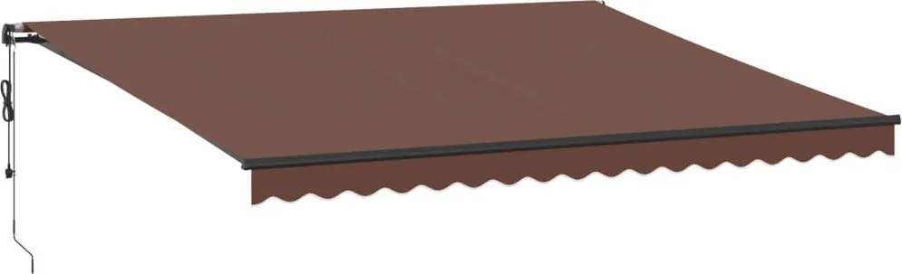 Automatická zatahovací markýza s LED světly hnědá 450 x 350 cm 3215410