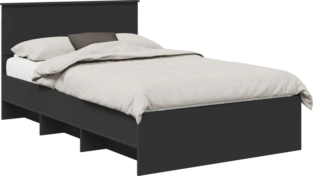 Rám postele s čelo Černá 120 x 123 cm Kompozitní dřevo 3408866