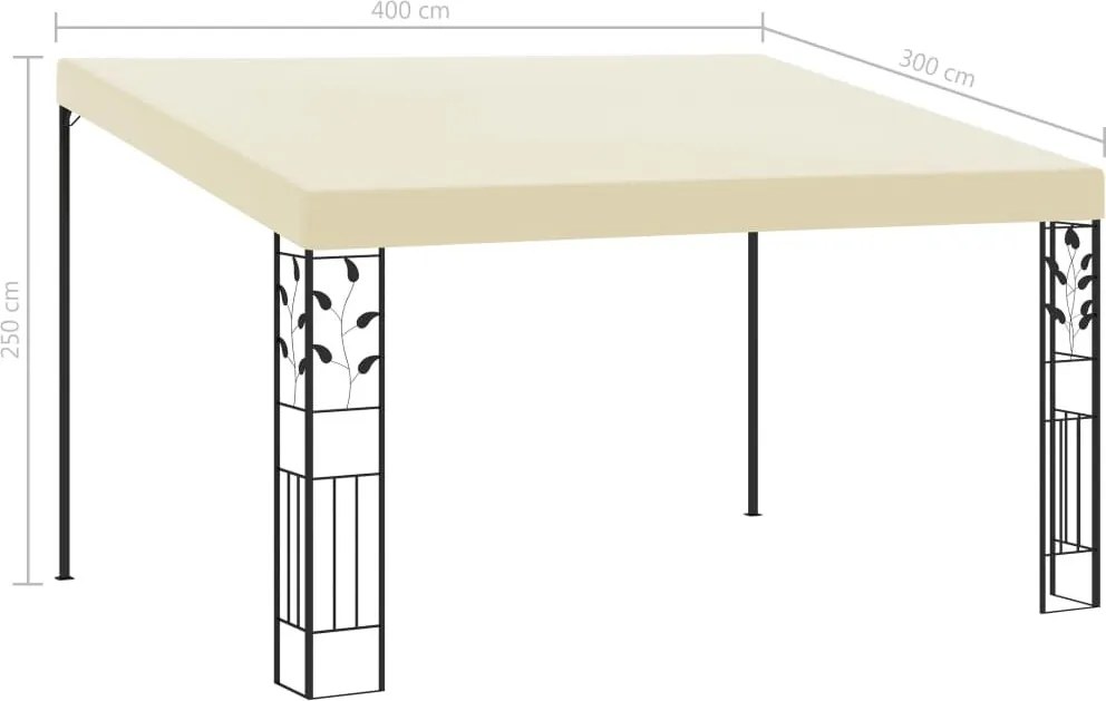 vidaXL Altán ke zdi 4 x 3 x 2,5 m [47998] Barva: krémová