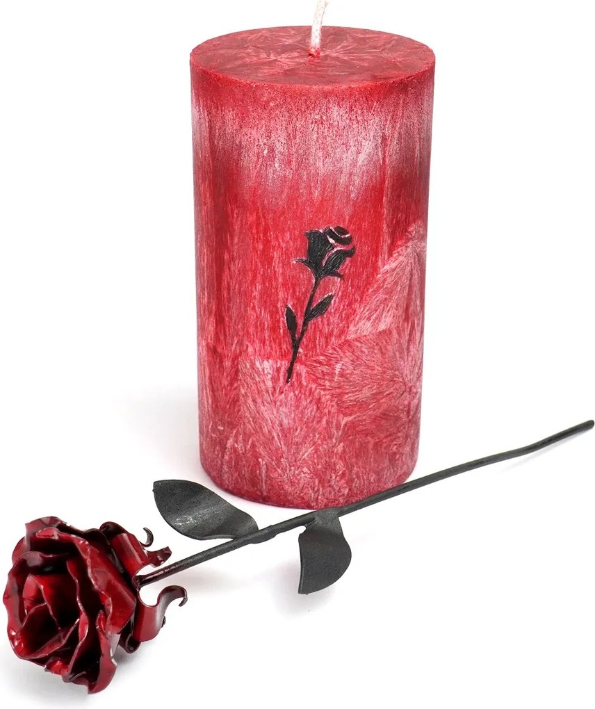 Sada Růže z lásky - Svíčka červená + velká keltská růže