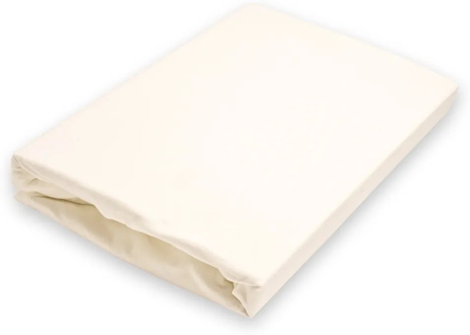 Jersey prostěradlo EXCLUSIVE smetanové Rozměr: 90x200 jednolůžko