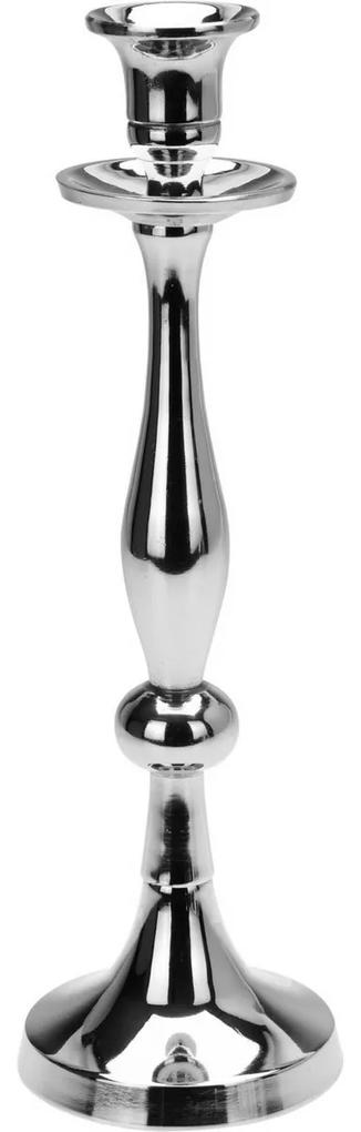 Hliníkový svícen Eramo stříbrná, 8,5 x 27 cm