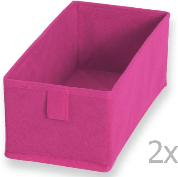 Sada 2 růžových textilních boxů JOCCA, 28 x 13 cm