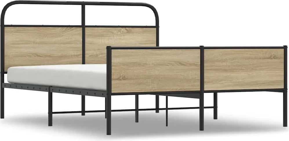 Kovový rám postele bez matrace kouřový dub 180 x 200 cm 3318674