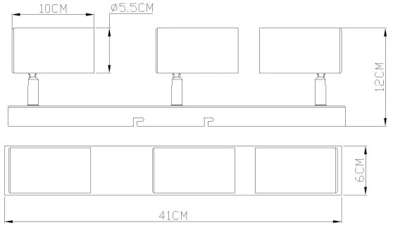 Globo 57911-3P - Bodové svítidlo ROBBY 3xGU10/25W/230V oranžová