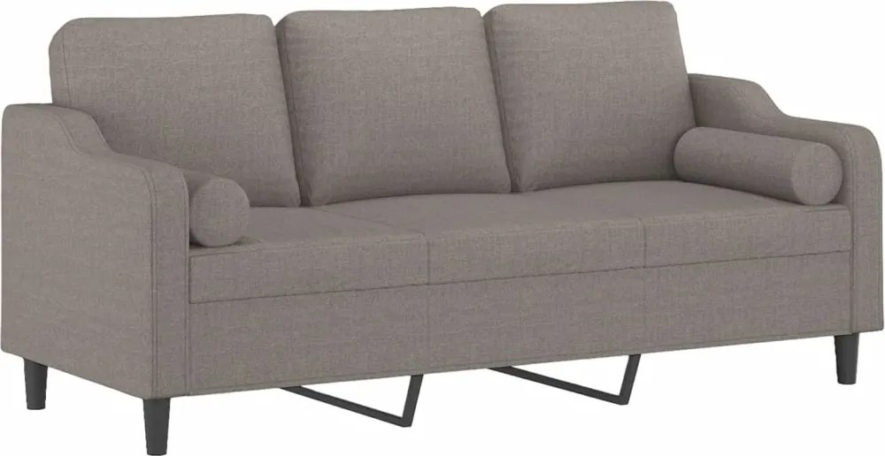 3místná pohovka s polštáři taupe 180 cm textil 3200860