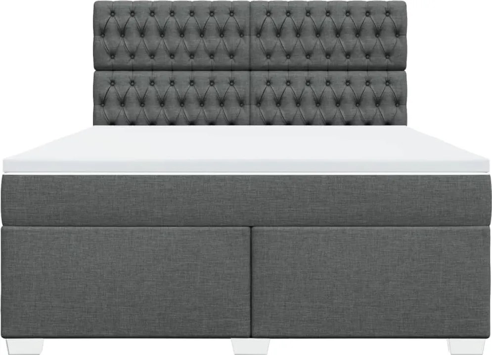 Box spring postel s matrací tmavě šedá 180x200 cm textil 3292875
