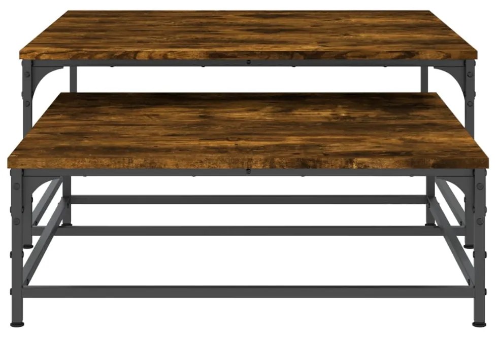 Hnízdové konferenční stolky 2 ks kouřový dub kompozitní dřevo - Default Title