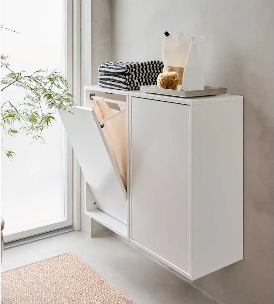 Bílý nástěnný koš na prádlo Laundry Box – ReCollector