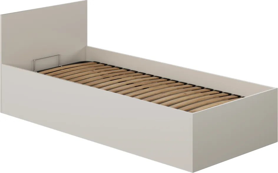 Postel s kovovým roštem a úložným prostorem, 90x200, kašmír, DOLI