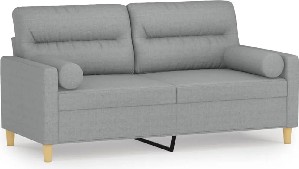 2místná pohovka s polštáři světle šedá 140 cm textil 3200821