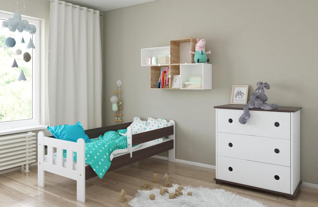 BabyBeds Dětská postel STAS Velikost postele: 180x80 cm, Barevné provedení: Dub, Úložný prostor: Ano, s úložným prostorem Bílá