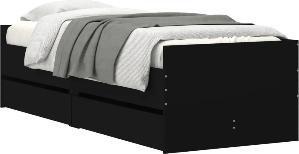 Rám postele se zásuvkami černý 75 x 190 cm Small Single 3207358