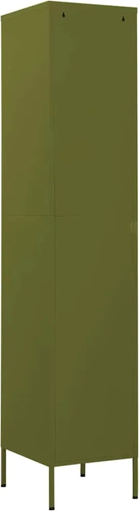 Uzamykatelná skříň olivově zelená 35 x 46 x 180 cm ocel 336252