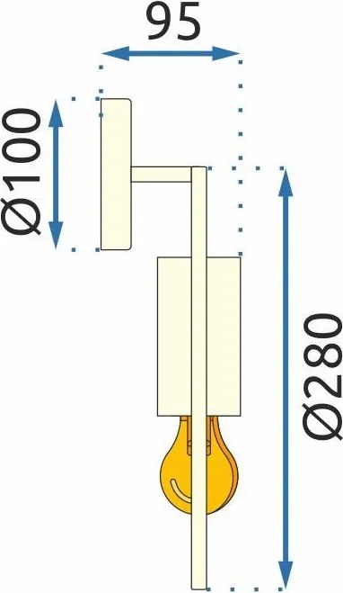 Toolight, nástěnné svítidlo APP922-1W, zlatá, OSW-09563