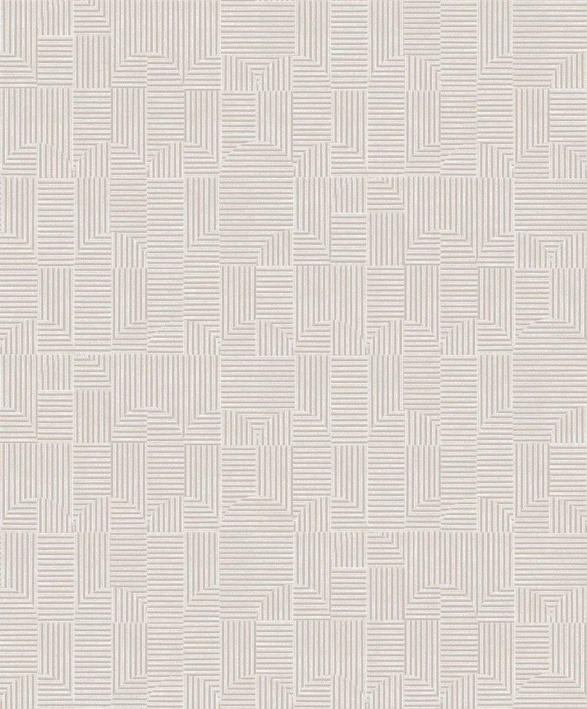 Šedo-béžová geometrická vliesová tapeta na zeď,  ILA401, Aquila, Khroma by Masureel