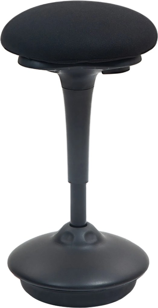 HOMCOM Stojící stolička, ergonomická stolička, výškově nastavitelná 70-90 cm, 360° otáčecí sedadlo, široká základna s protiskluzovými podložkami a pol