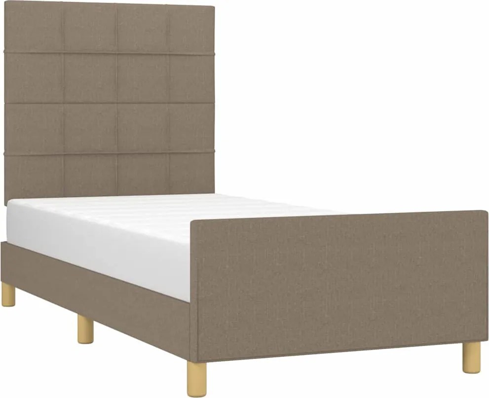Rám postele bez matrace taupe 100 x 200 cm textil 3125037