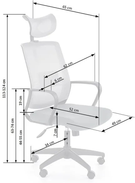 Kancelářská ergonomická židle ARSEN šedá